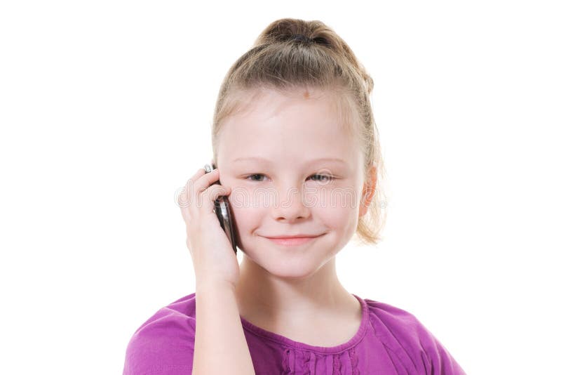 Young Girl Talking on a Mobile Phone Stock Image - Image of telephone ...