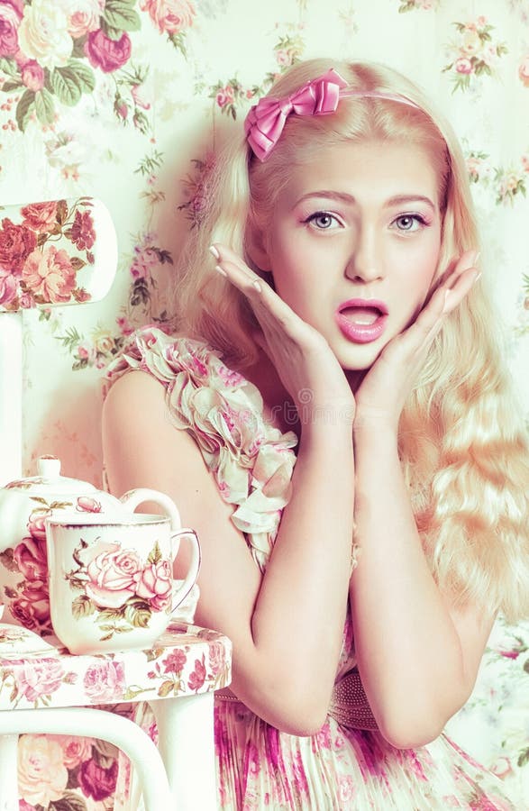 Young Girl with Tea Ceremony Stock Image - Image of luxury, lovely ...