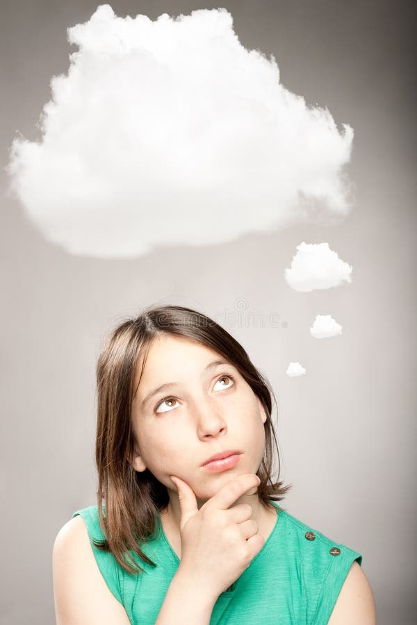 Young girl thinking stock image. Image of creative, concentrated - 31304729