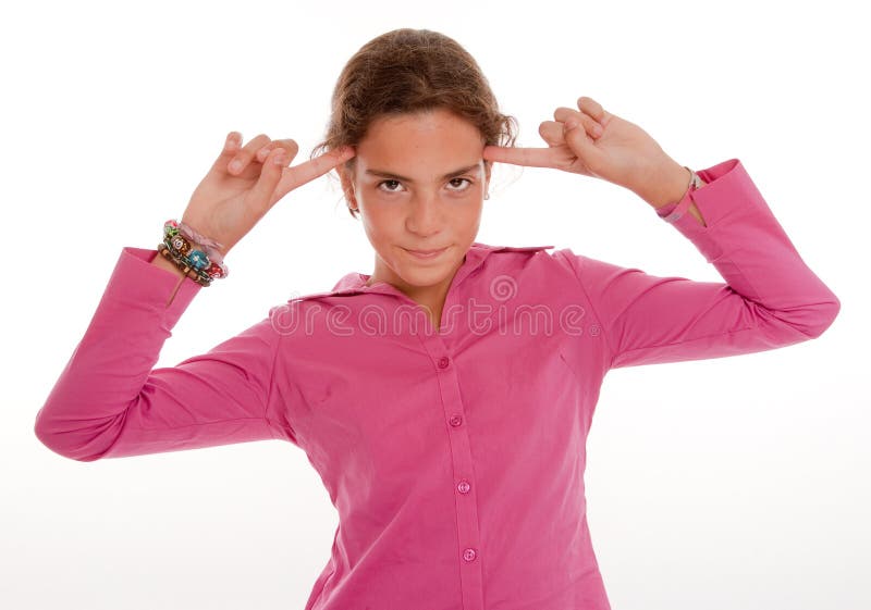 Young girl thinking hard stock image. Image of young - 22426225