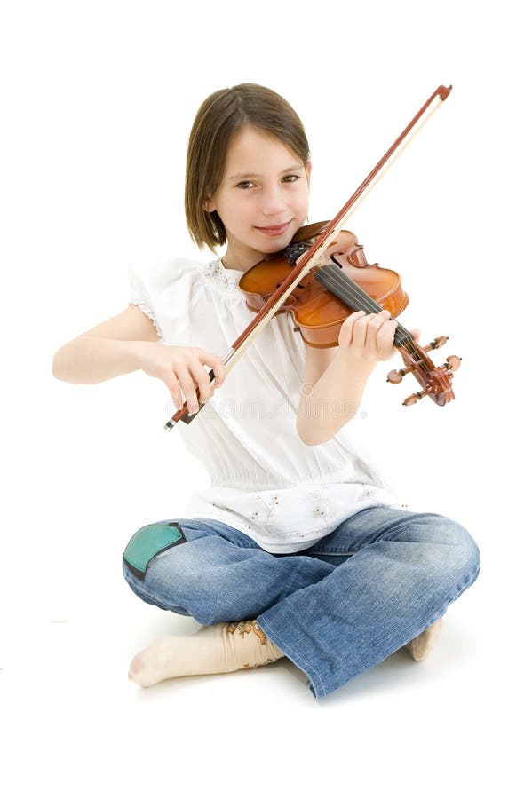 Young girl with violin stock image. Image of violinist - 6966031