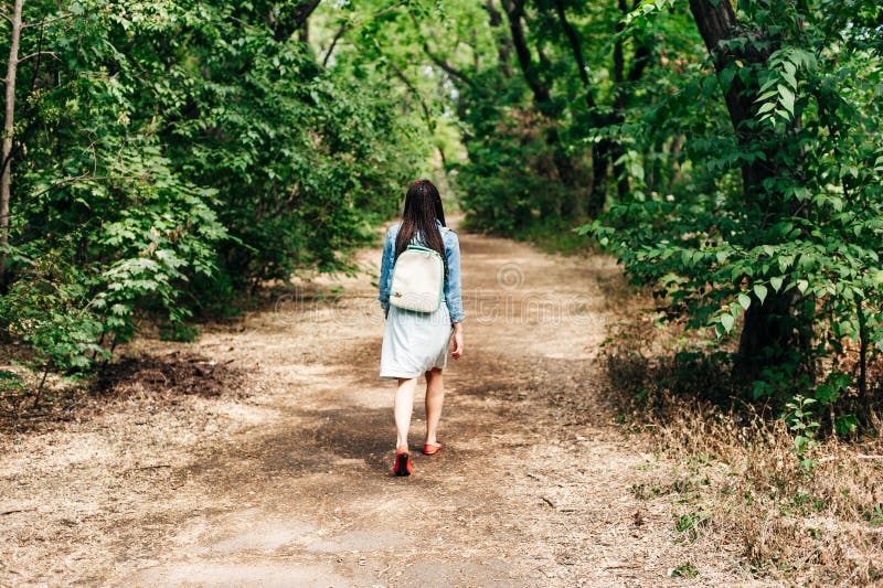 Teen Girl Walking On A Path Stock Image - Image of girl, path: 13824241