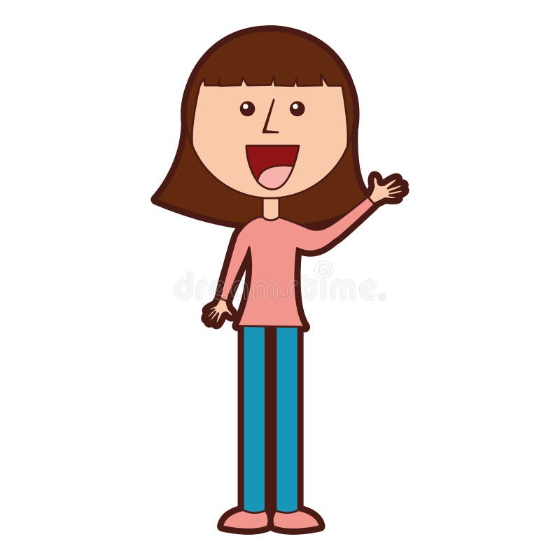 Young Girl Waving Avatar Character Stock Vector - Illustration of ...