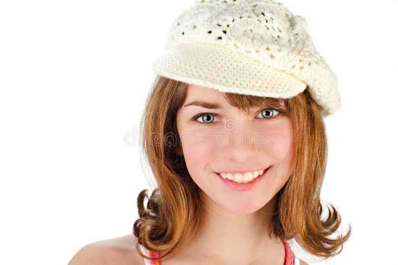 Young girl wearing a cap stock photo. Image of hair, childhood - 17630274