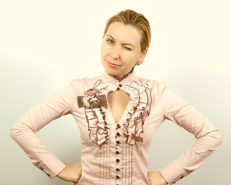 Young girl winking stock photo. Image of person, head - 33719522