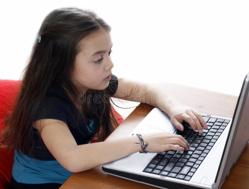 Young Girl Working On Laptop Picture. Image: 2894963