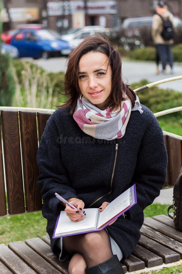 Young Girl Working with daily Planner Stock Image - Image of fall ...