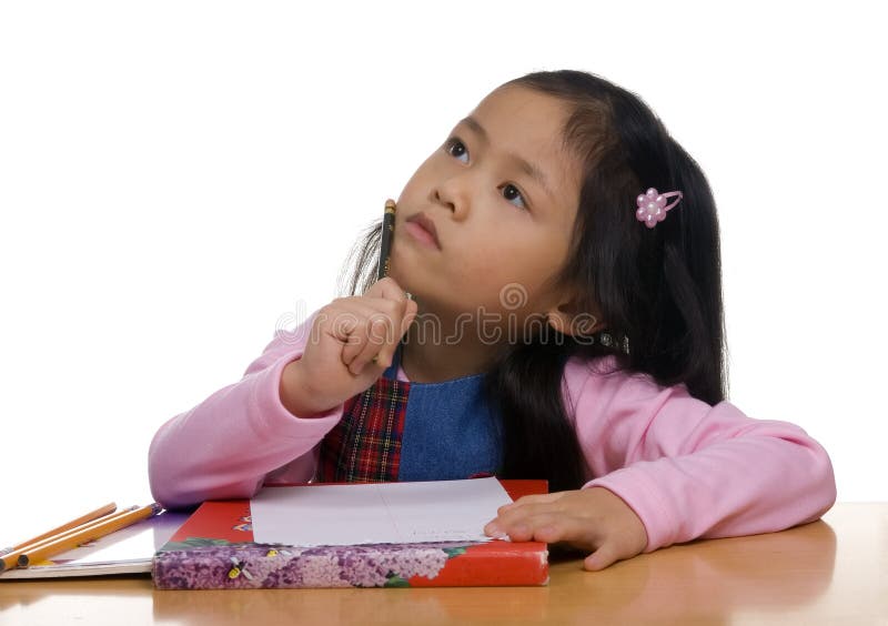 Young Girl Writing stock photo. Image of thought, school - 1833054