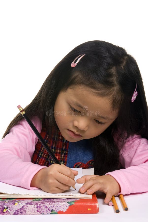 Young Girl Writing stock photo. Image of thought, school - 1833054