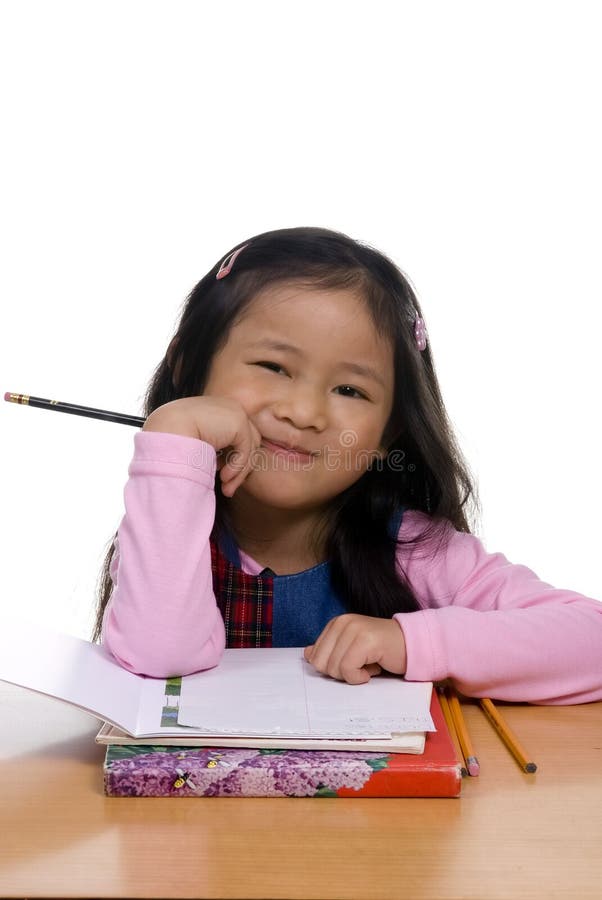 Young Girl Writing stock photo. Image of thought, school - 1833054