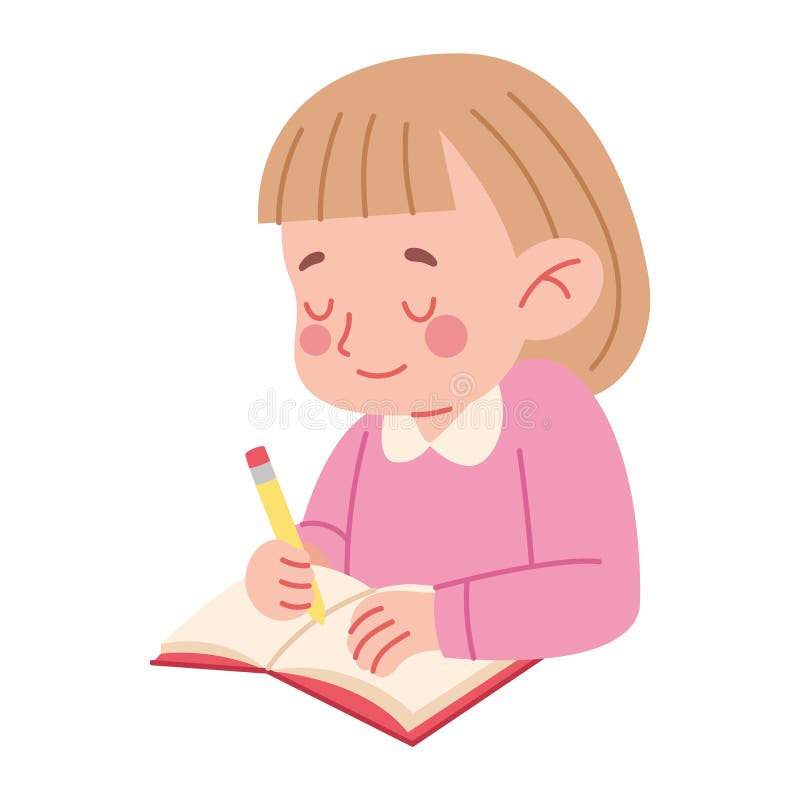 Girl Writing Stock Illustrations – 16,230 Girl Writing Stock ...