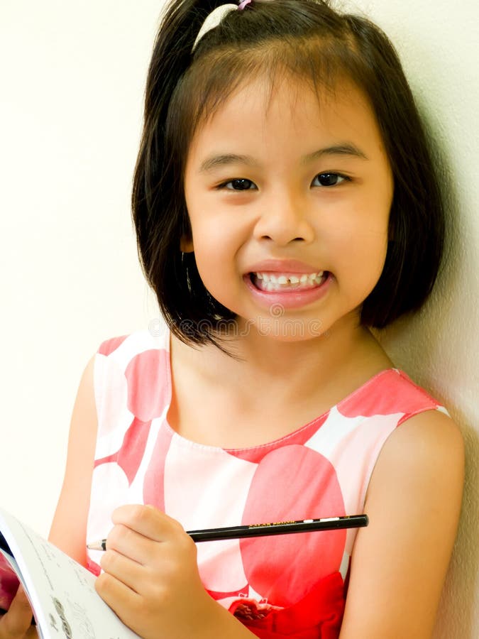 Cute Asian Girl on Grass stock image. Image of lovely - 21371359