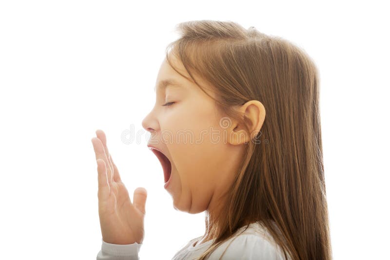 Young girl yawning stock image. Image of hands, pretty - 45803861