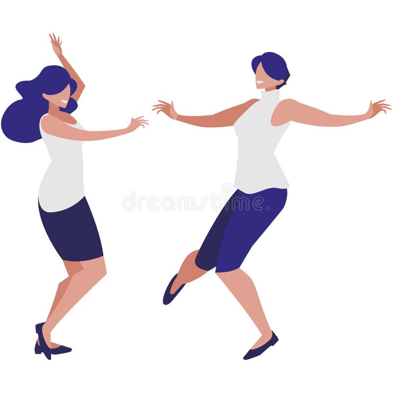 Young Girls Dancing Characters Stock Illustration - Illustration of ...