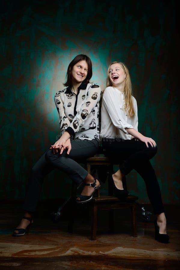 Young Girls Have Fun in Studio Stock Photo - Image of girls, young ...