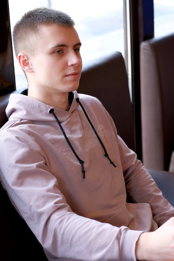 Young Good-looking Guy Drinking Coffee Stock Photo - Image of caucasian ...