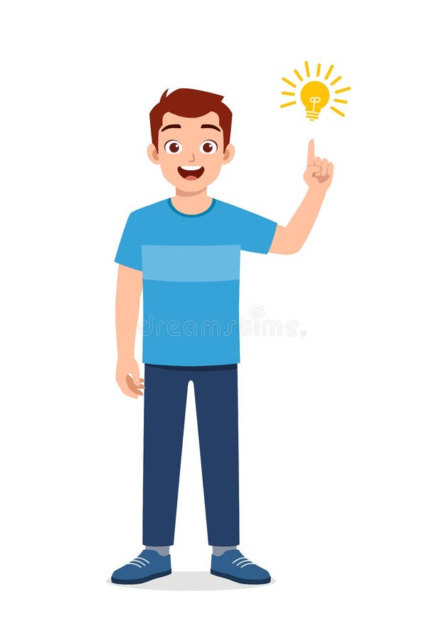 Young Good Looking Man Doing Think Pose Stock Vector - Illustration of ...