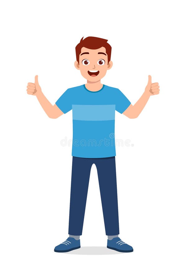 Young Good Looking Man Doing Thumb Up Pose Stock Vector - Illustration ...