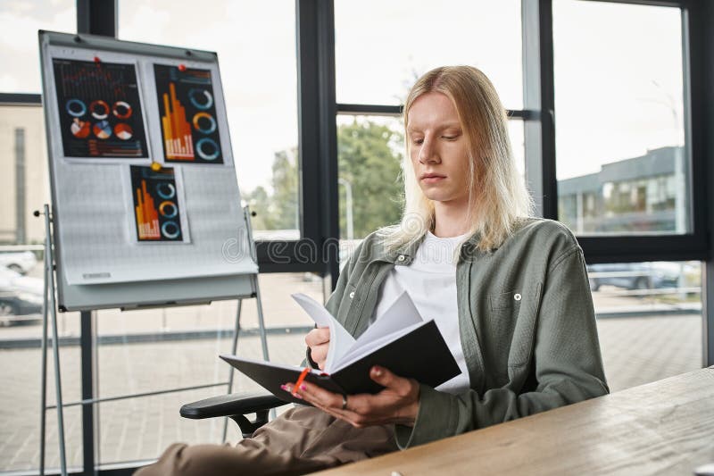 Young Good Looking Non Binary Worker Stock Image - Image of identity ...