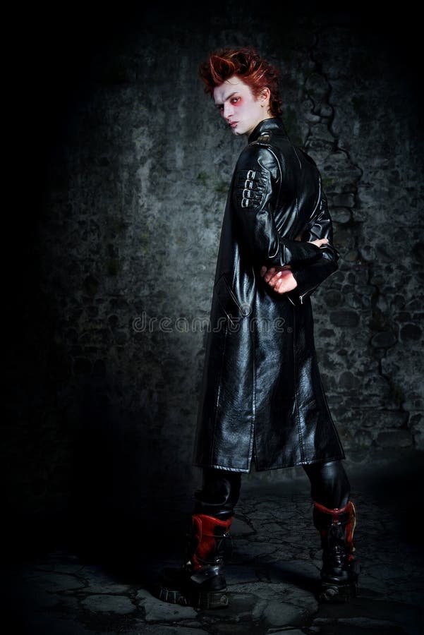 Angry Cyber Goth guy stock photo. Image of long, dreadlocks - 13571204