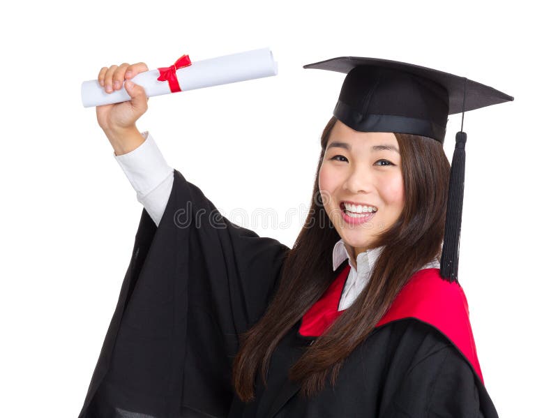 Young Graduate Girl Student Stock Image - Image of diploma, holding ...