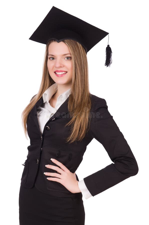 Young graduate isolated stock photo. Image of hands, happy - 41916226