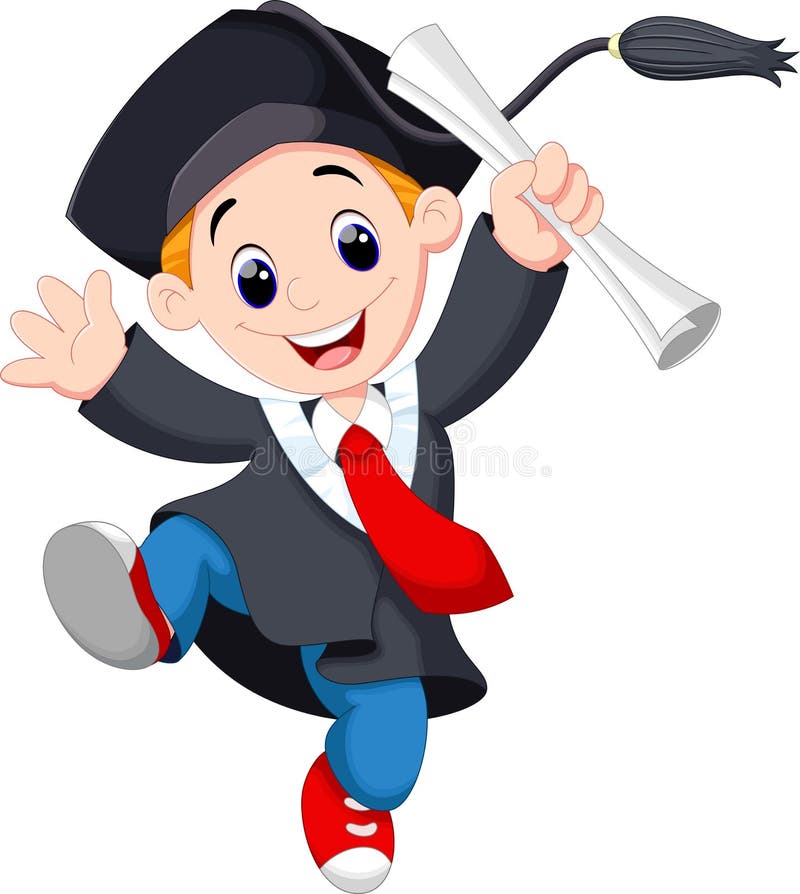 Cartoon graduation stock illustration. Illustration of complete - 34869367