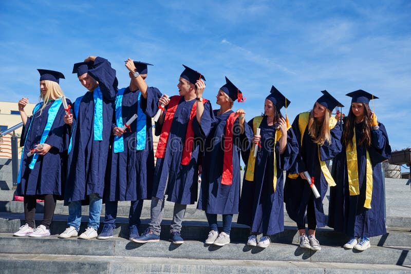 Young Graduates Students Group Stock Image - Image of education ...