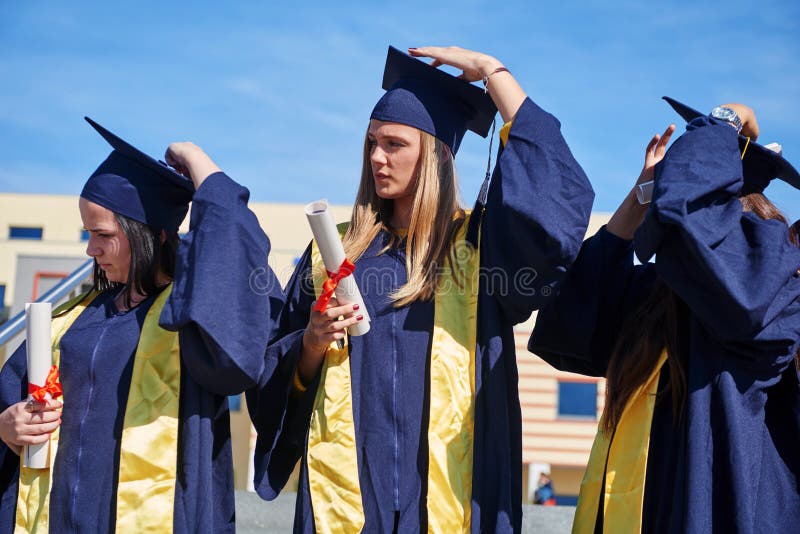 Young Graduates Students Group Stock Image - Image of confident, girl ...