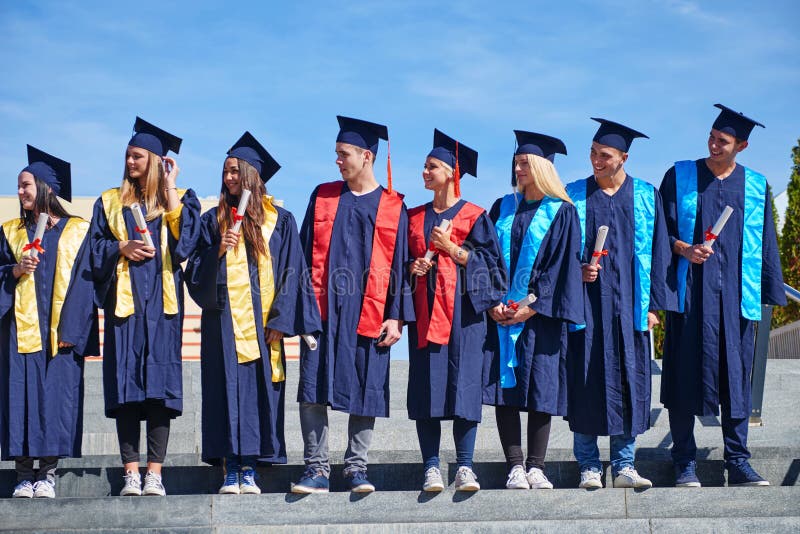 Young Graduates Students Group Stock Photo - Image of education, high ...