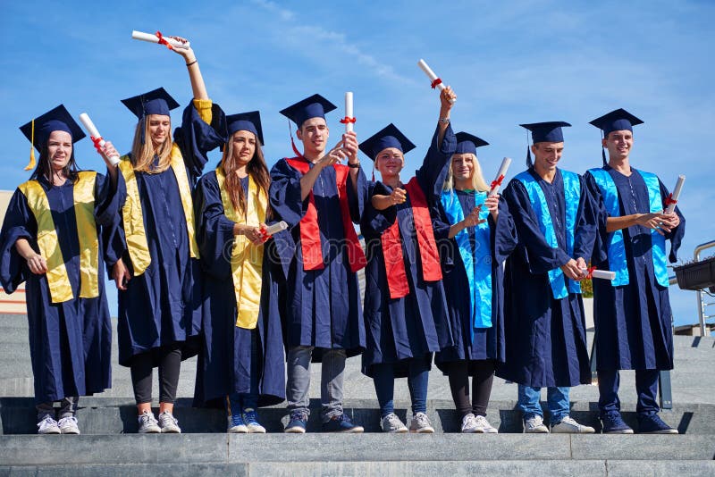 Young Graduates Students Group Stock Photo - Image of female ...