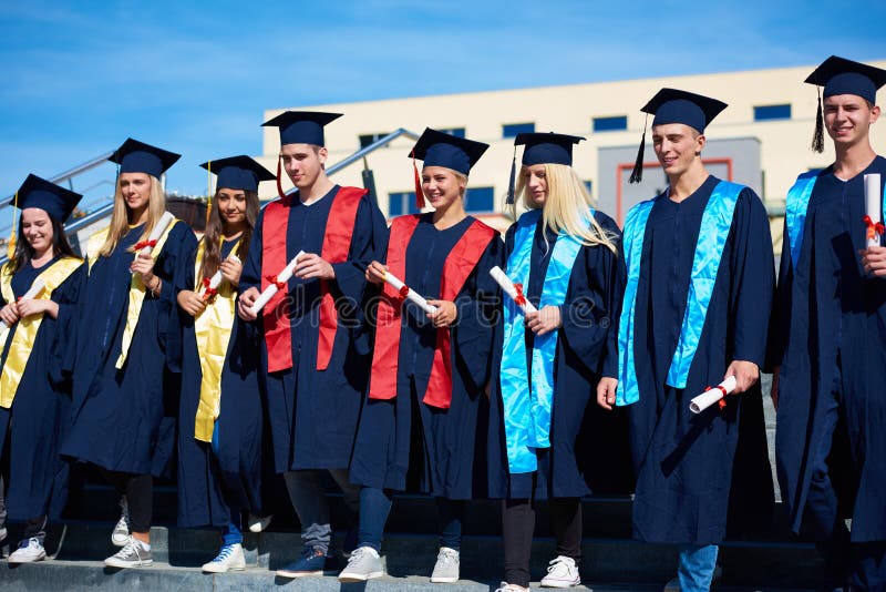 Young Graduates Students Group Stock Photo - Image of highschool ...