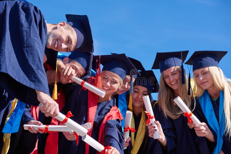 Young Graduates Students Group Stock Photo - Image of high, ethnicity ...