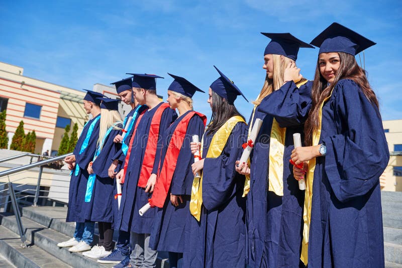 Young Graduates Students Group Stock Image - Image of multiracial ...