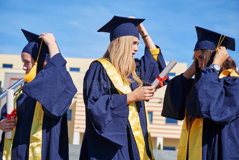 Young Graduates Students Group Stock Photo - Image of degree ...