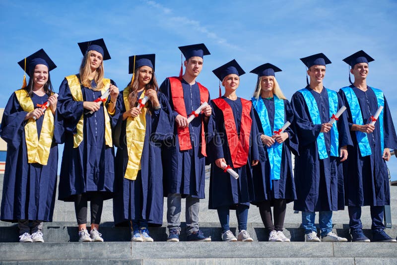 Young Graduates Students Group Stock Photo - Image of achievement ...