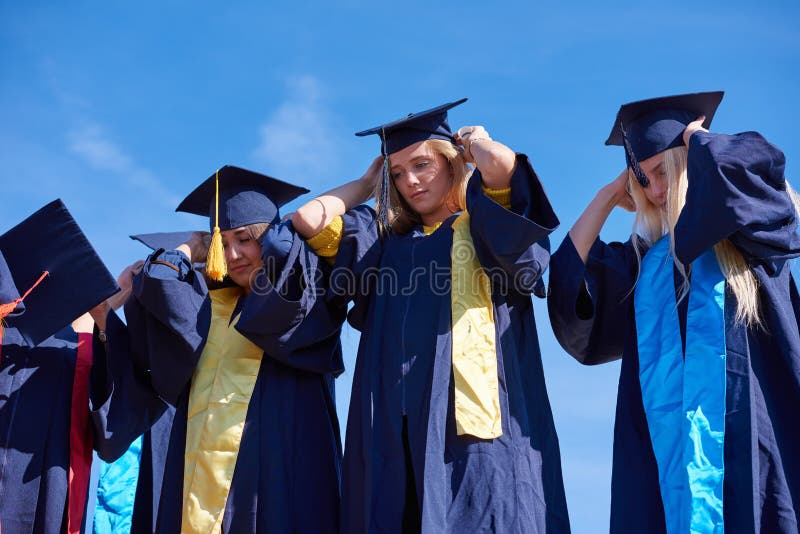 Young Graduates Students Group Stock Photo - Image of female ...