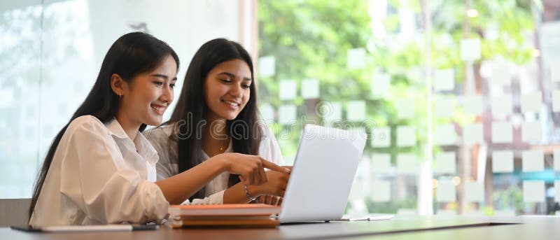 The Young Graphic Designer Team are Working Together with a Computer ...