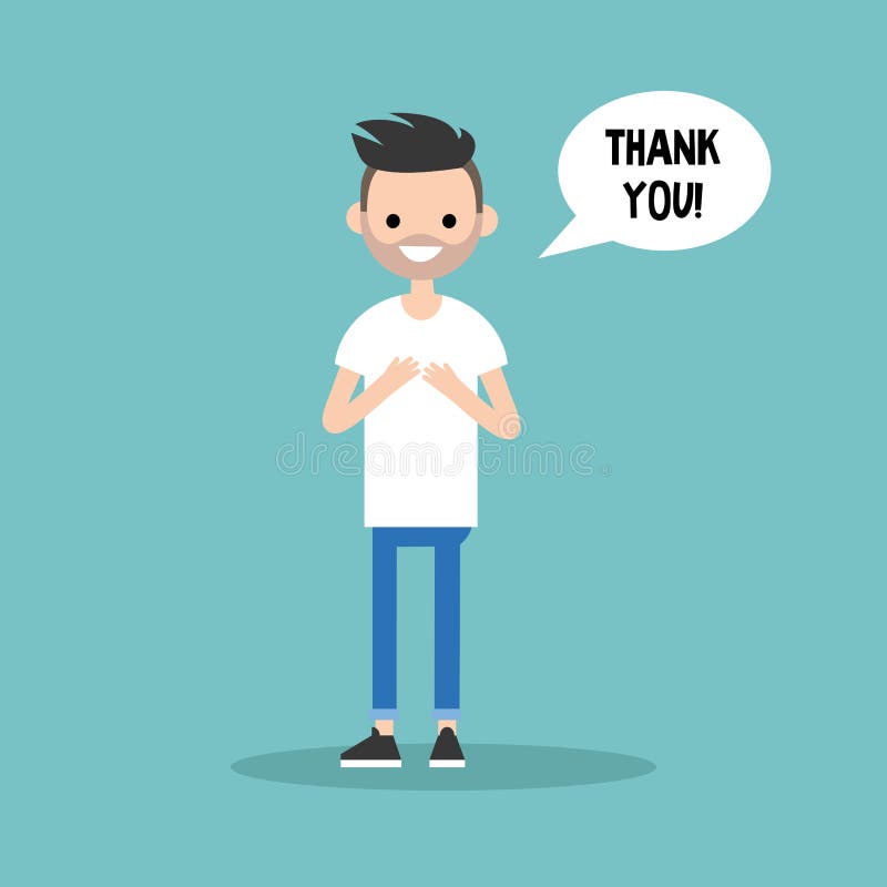 Young Grateful Bearded Man Says Stock Illustration - Illustration of ...
