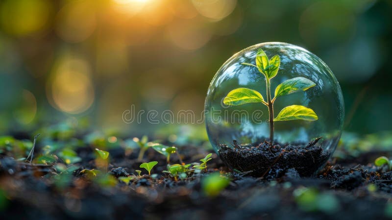 A Young Green Sprout Growing Out of the Ground. the Concept of Budding ...