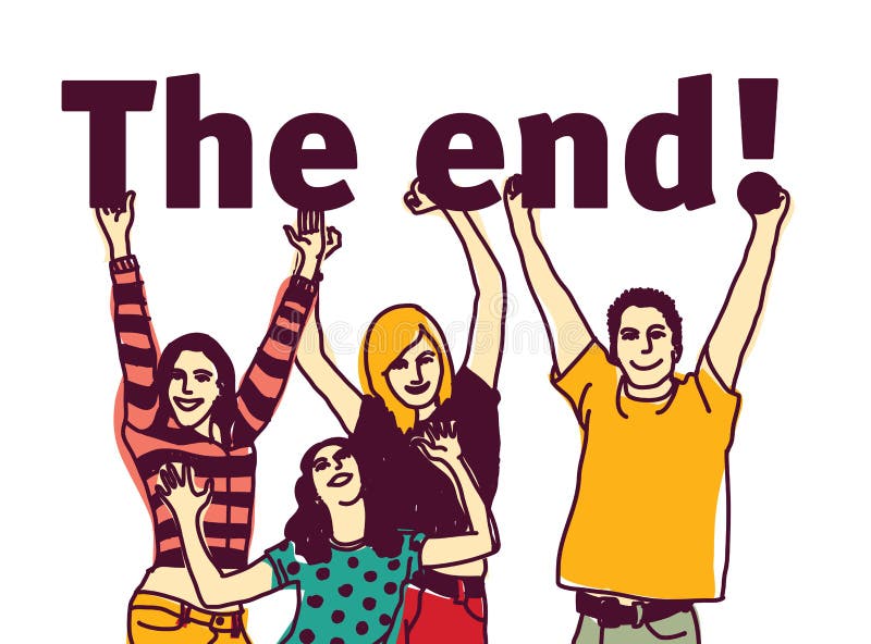 Young Group People Isolated and Sign the End. Stock Vector ...