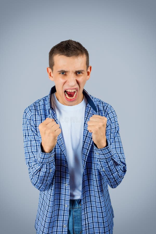 The young guy is furious stock image. Image of portrait - 109693005