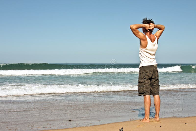 Young guy looking far away stock photo. Image of attractive - 11799794