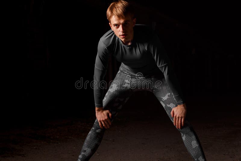 Young Guy on a Night Workout in Sportswear Stock Photo - Image of night ...