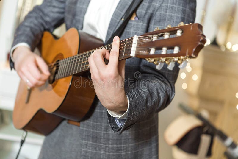 Young Guy Playing the Guitar Stock Image - Image of concert, energy ...