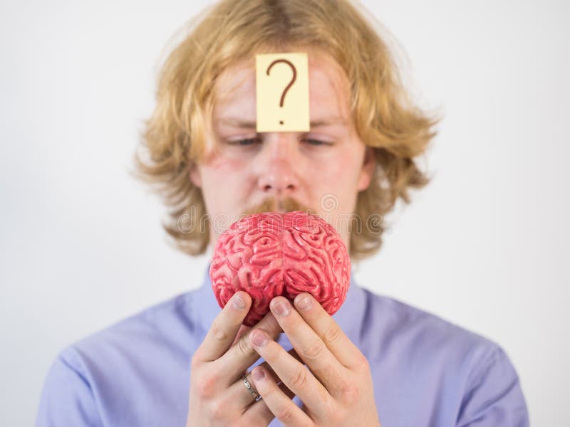 Man Playing with Human Brain Stock Photo - Image of imagination, mind ...