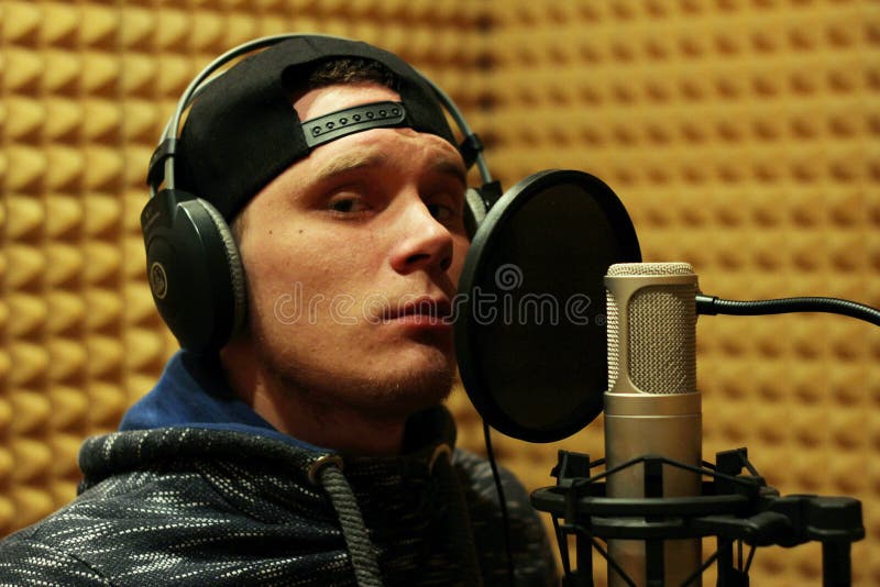 Man Recording His Voice Audio Recorder Stock Photos - Free & Royalty ...