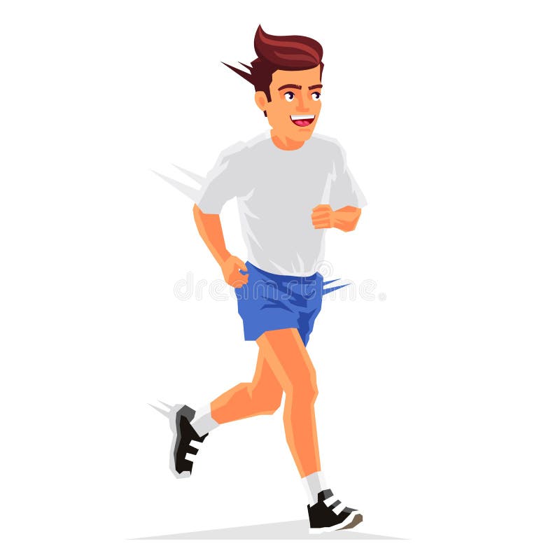 Young guy is running. stock vector. Illustration of movement - 82967823