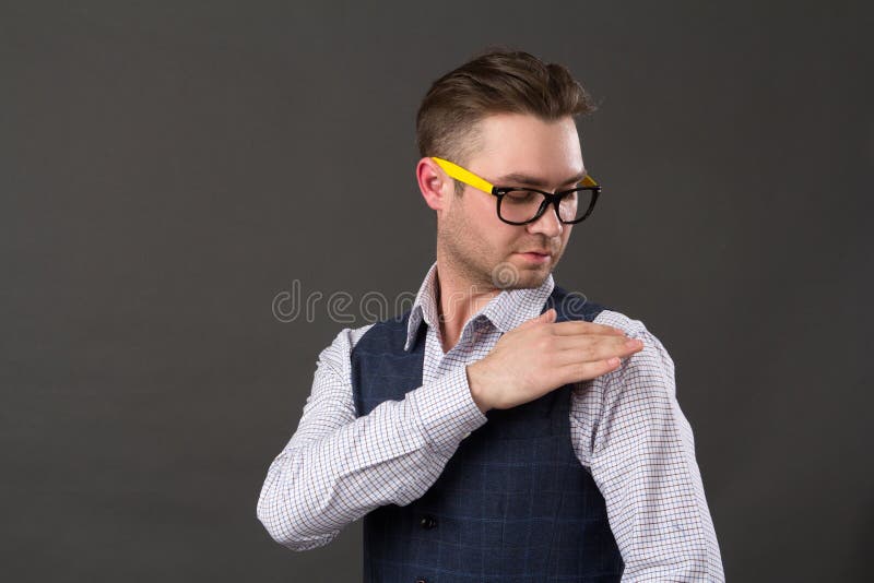 Young Guy Shakes Dust Off Shoulder Stock Image - Image of male, dust ...