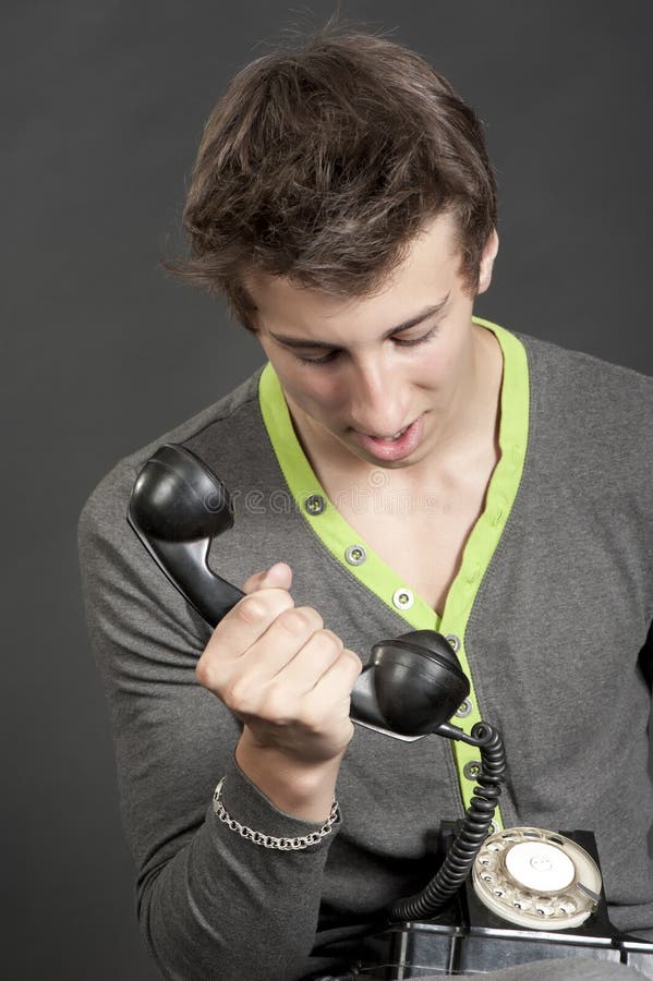 652 Young Guy Talking Old Phone Stock Photos - Free & Royalty-Free ...